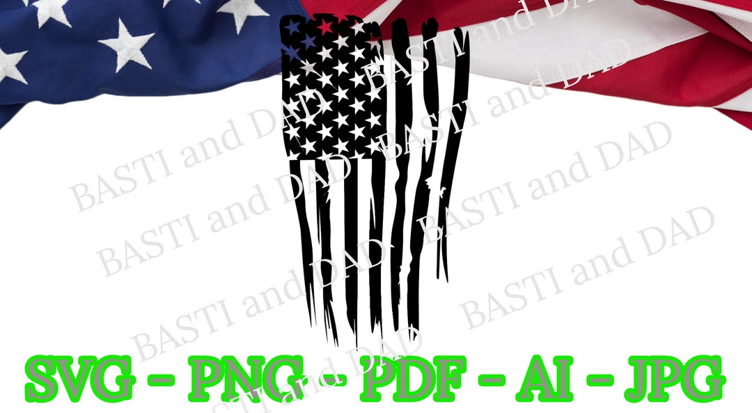 Vertical US Flag Distressed SVG, PNG, Ai, Pdf and Jpeg, Patriotic File ...