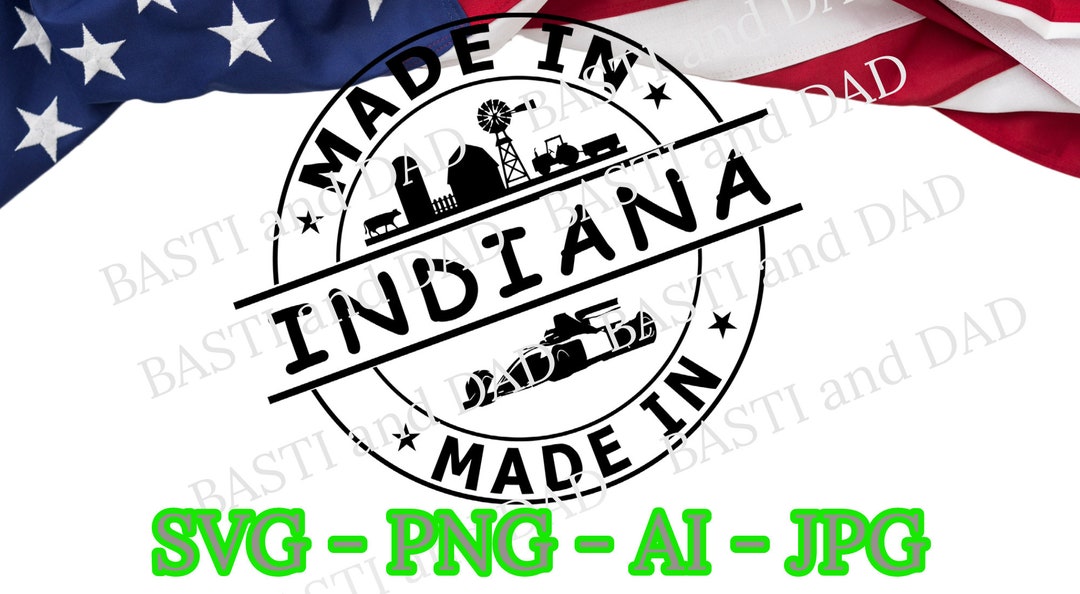 Made in Indiana Svg, Indiana Svg, United States Png, US State Svg ...