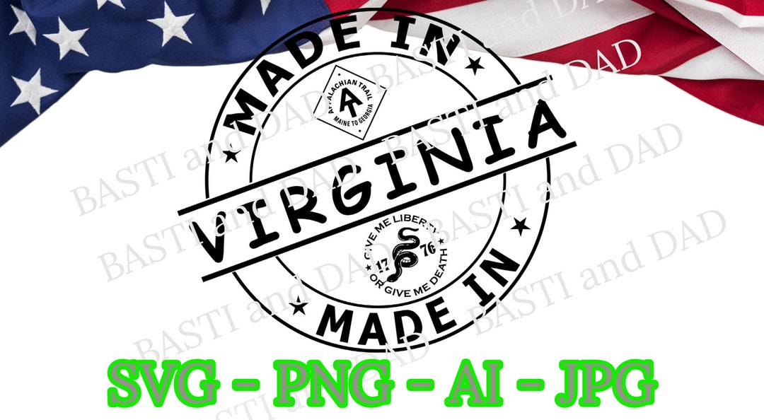 Made in Virginia Svg, Virginia Svg, United States Png, US State Svg ...