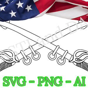 Cavalry Regimental Cross Saber Branch Insignia Svg, Cavalry US Army SVG, Png, Ai and Jpeg, - Etsy