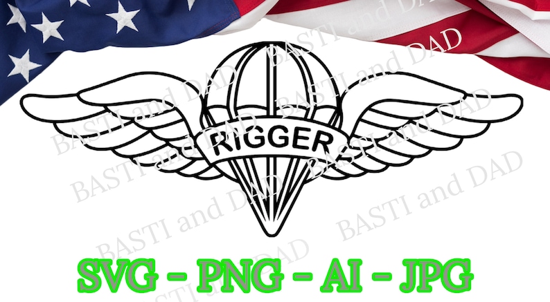 US Army Parachute Rigger Badge SVG, PNG, Ai and Jpeg, Parachute Rigger, Airborne Parachute, - Etsy