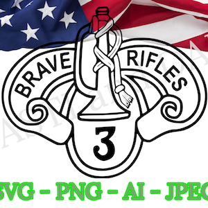 US Army 3rd Cavalry Regiment Brave Rifles Seal SVG, PNG, Ai and Jpeg ...