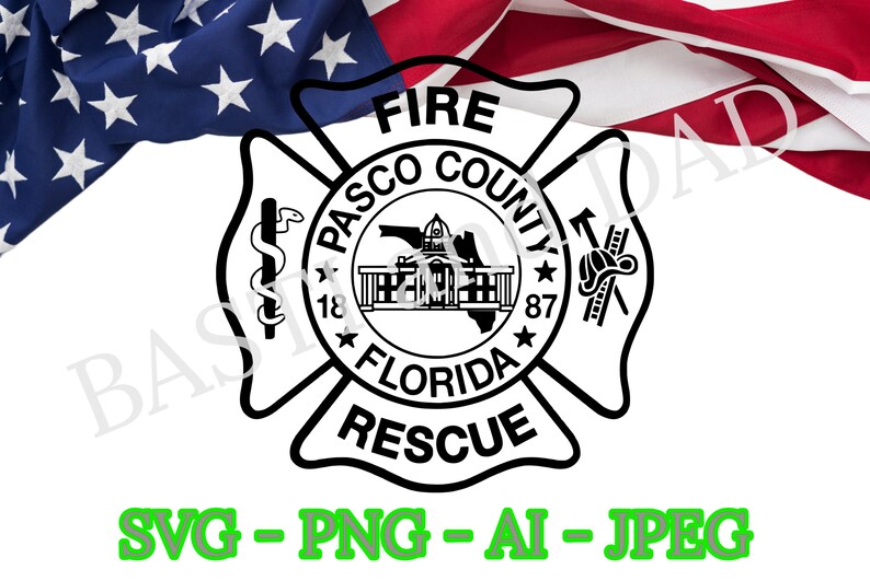 Pasco County Florida Fire and Rescue Department SVG, PNG, Ai and Jpeg ...