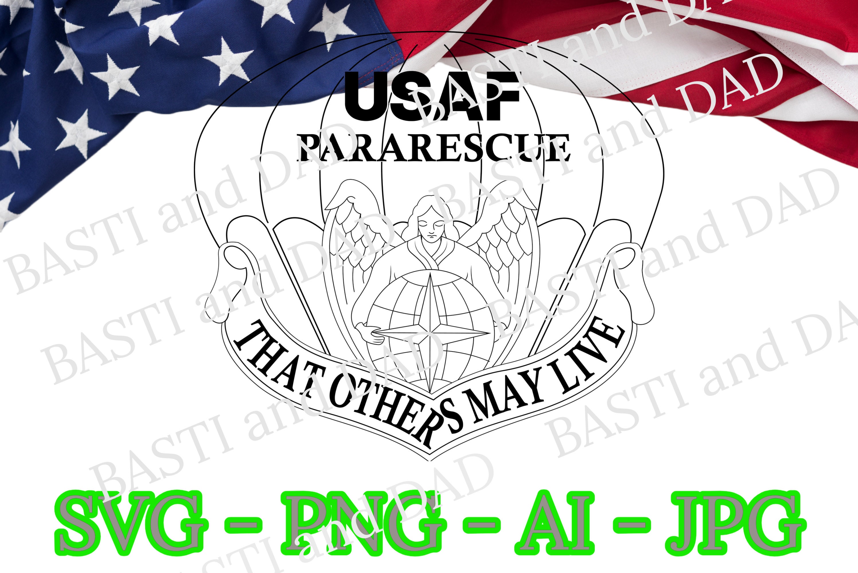 US Air Force Pararescue Logo Svg Png Ai and Jpeg Air Force - Etsy