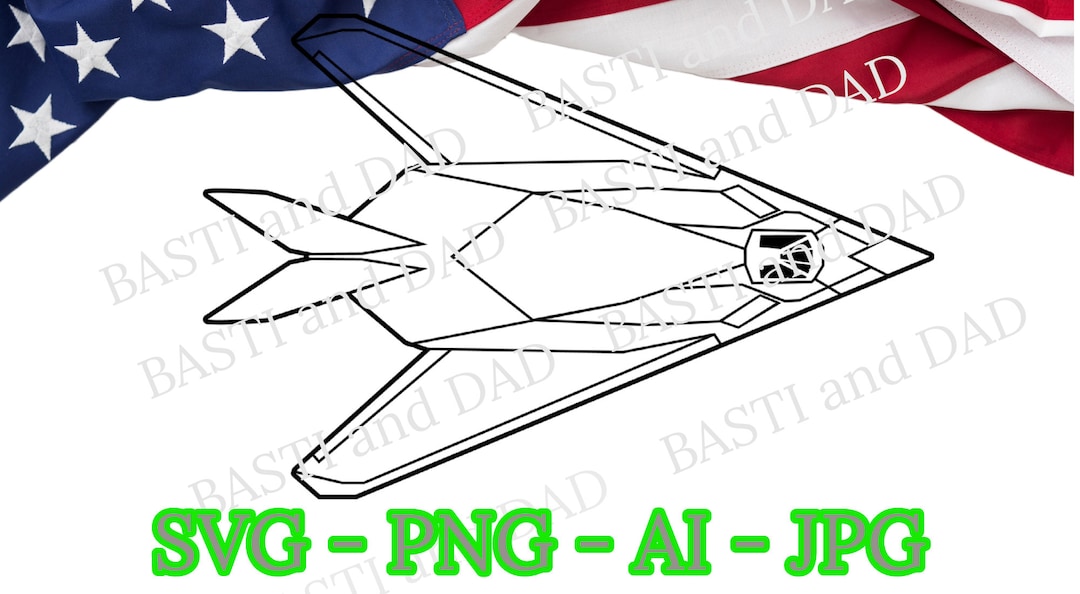 Lockheed F-117 Nighthawk Jet Silhouette Svg, Vector PNG, Fighter Jet F ...
