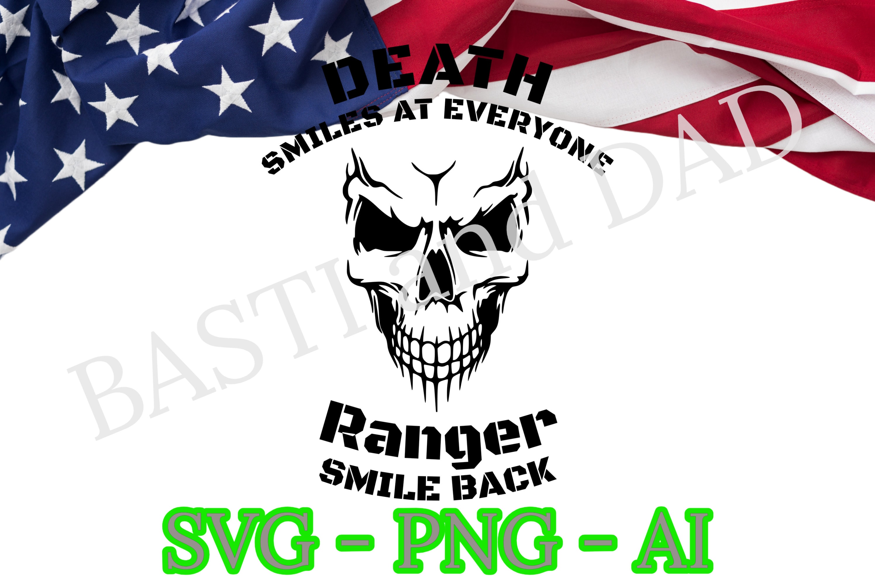 US Military Rangers Death Smiles at Everyone Rangers Smile Back Logo ...