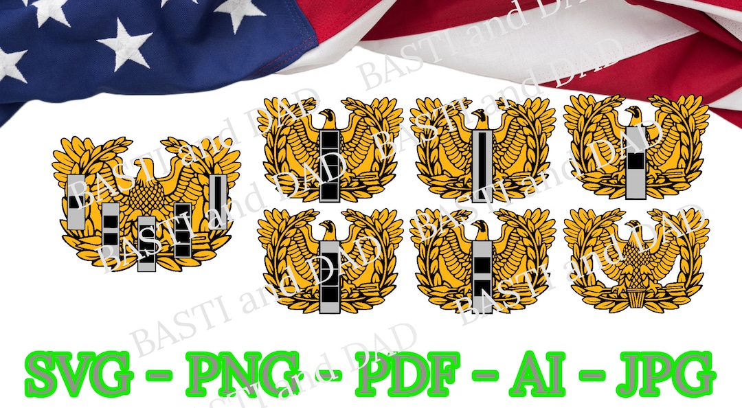 US Army Warrant Officer Gold Rising Eagle Logo SVG, PNG, Ai and Jpeg ...