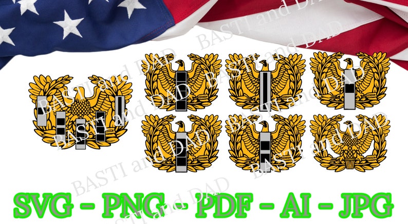 US Army Warrant Officer Gold Rising Eagle Logo SVG PNG Ai - Etsy