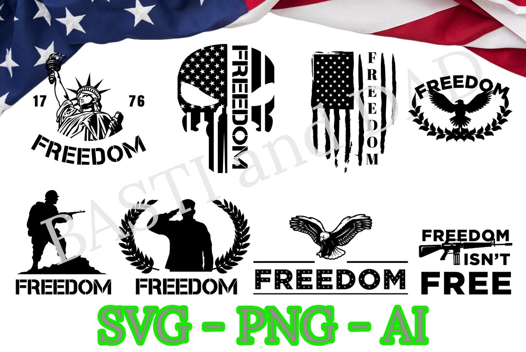 USA Freedom Pack SVG, Png, Ai and Jpeg, 1776, Patriotic, USAF Veteran ...