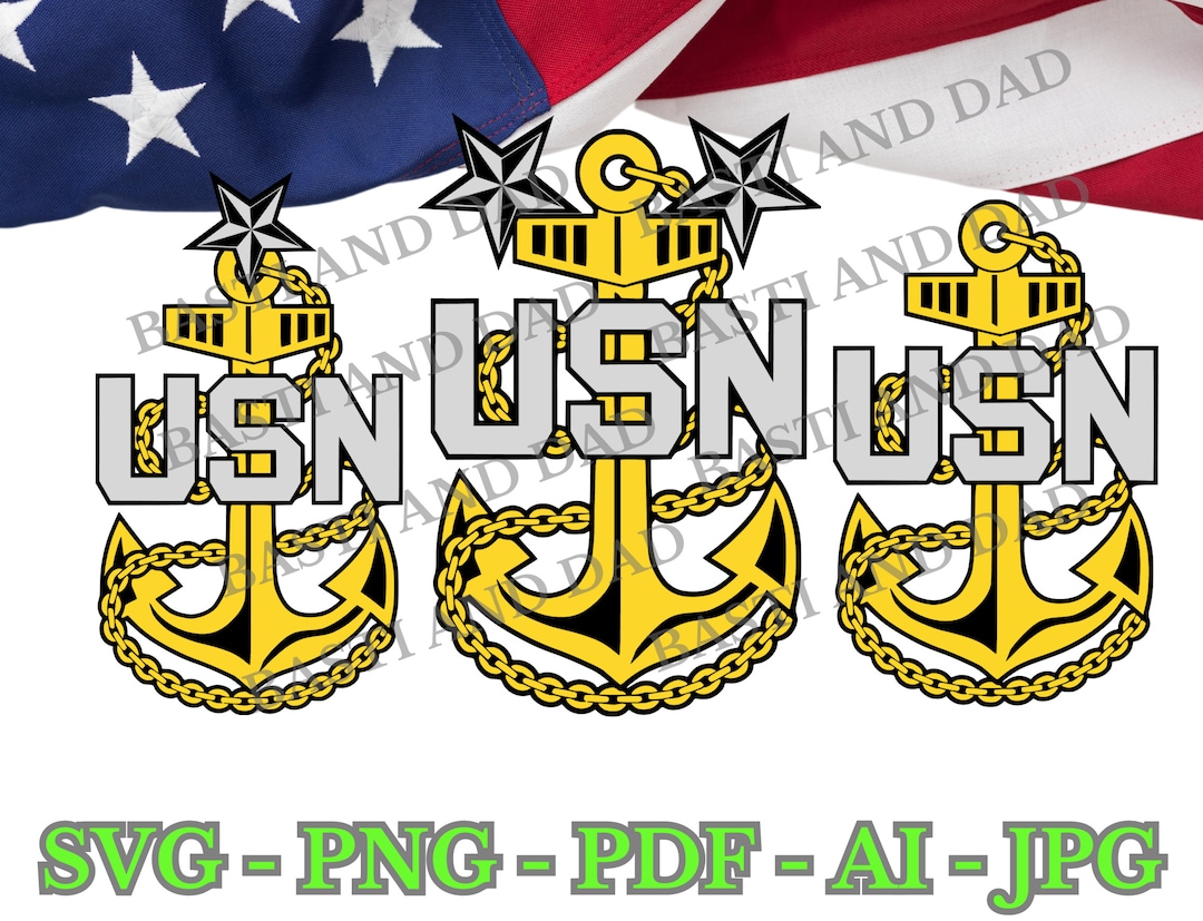 US Navy Chief Anchor Color Logo SVG, PNG, Ai, Pdf and Jpeg Seal's ...
