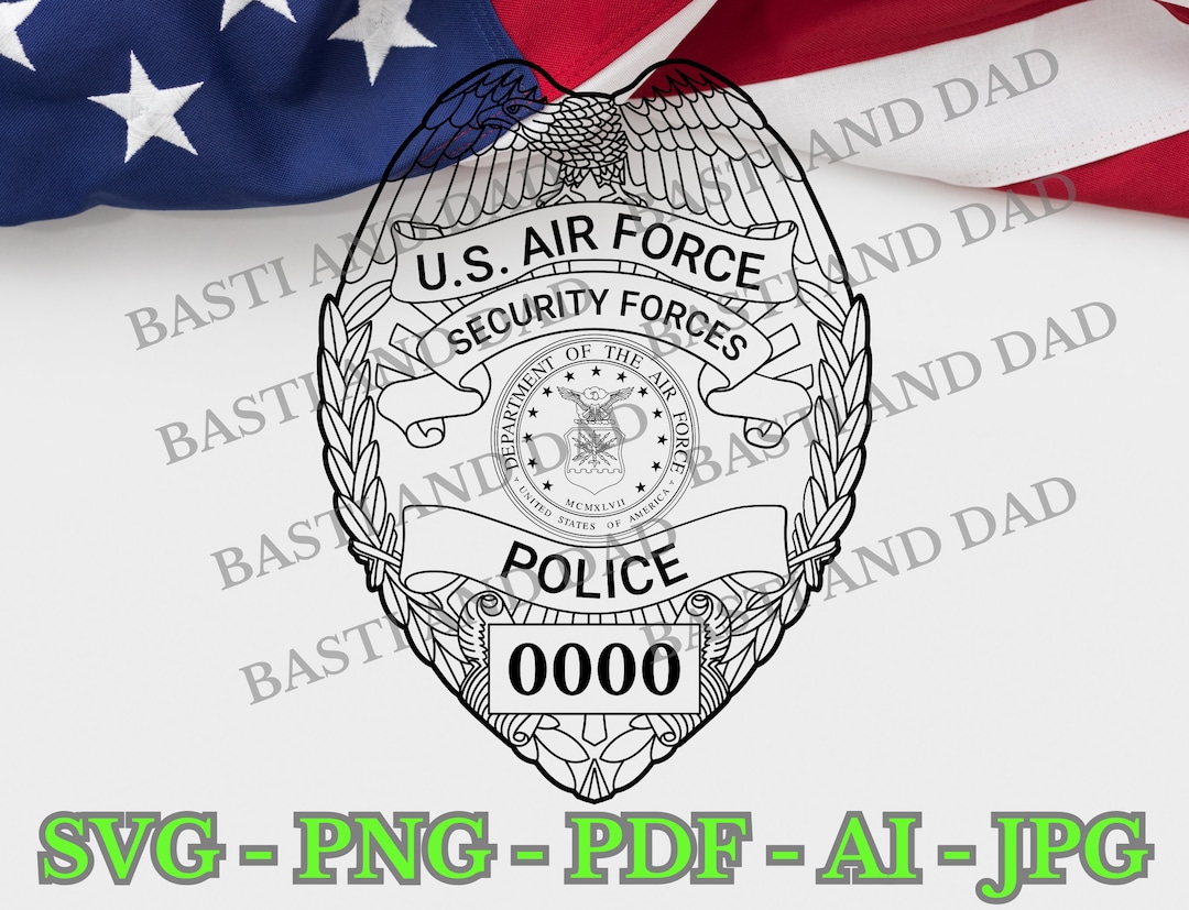 US Air Force Security Forces Police Badge USAF Svg, Png Cut File, Ai ...
