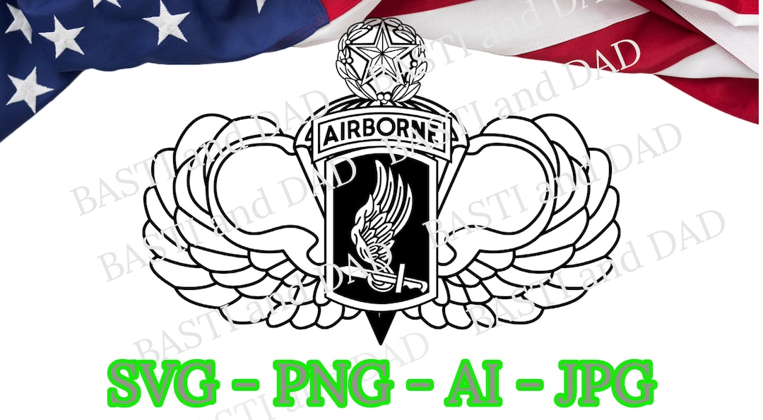 US Army 173rd Airborne Brigade Airborne Master Wings SVG, PNG, Ai and ...