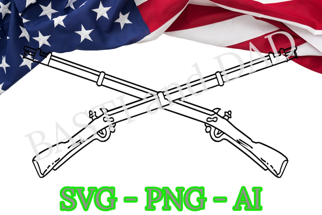 Infantry Cross Rifles Branch Insignia Svg, Infantry US Army SVG, Png ...