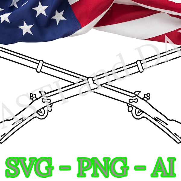 Infantry Crossed Rifles Svg - Etsy