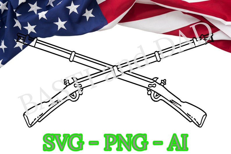 Infantry Cross Rifles Branch Insignia Svg Infantry US Army - Etsy