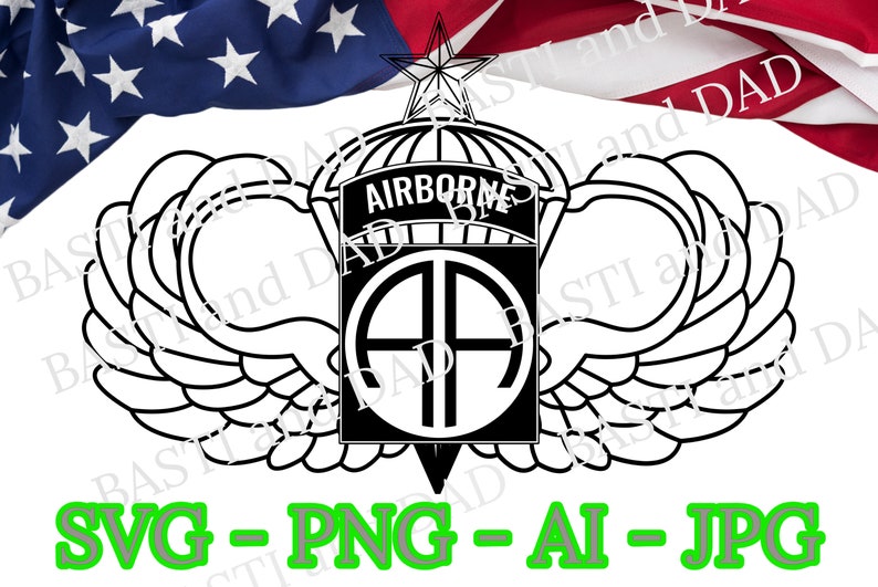 US Army 82nd Airborne Senior Wings SVG PNG Ai and Jpeg - Etsy