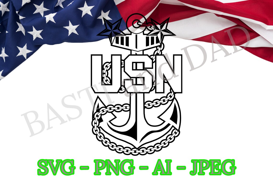 US Navy Chief Anchor Logo SVG, PNG, Ai and Jpeg Seal's, Master Chief ...