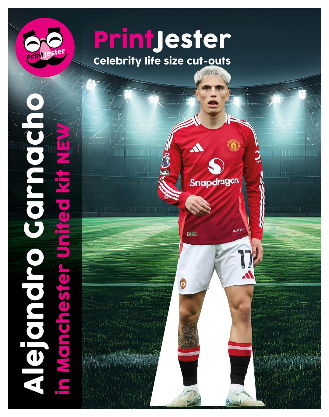 Alejandro Garnacho in Manchester United Kit Life Size Cut-out NEW - Etsy UK