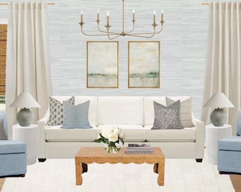 Custom Mood Board | Transitional Living Room | Interior Design ...