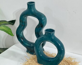 Set of Abstract Handmade Ceramic Vases | Creative Home Decor | Set of 2 ...