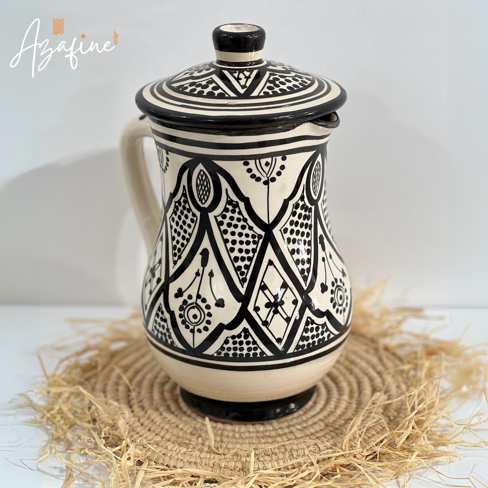Moroccan Handmade Carafe Set - Handmade Ceramic Drink Set - Ceramic ...