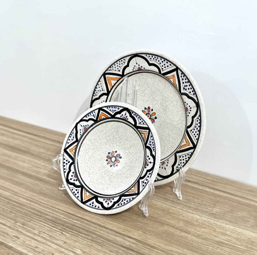 Set of 2 Handmade Moroccan Ceramic Plate - Hand-painted Ceramic Plate ...