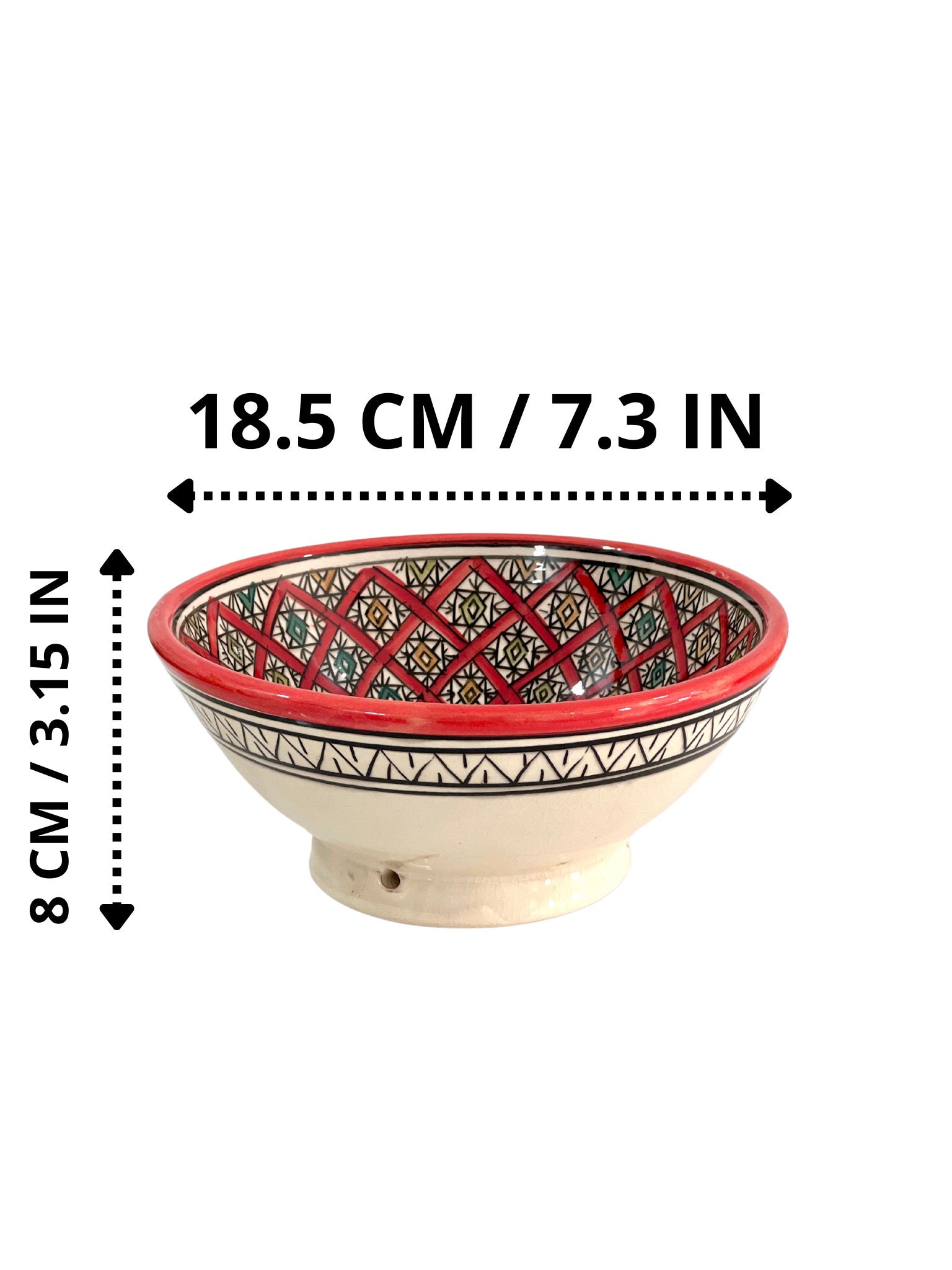 Moroccan Handmade Ceramic Salad Bowl, Handmade Pottery Bowl ...