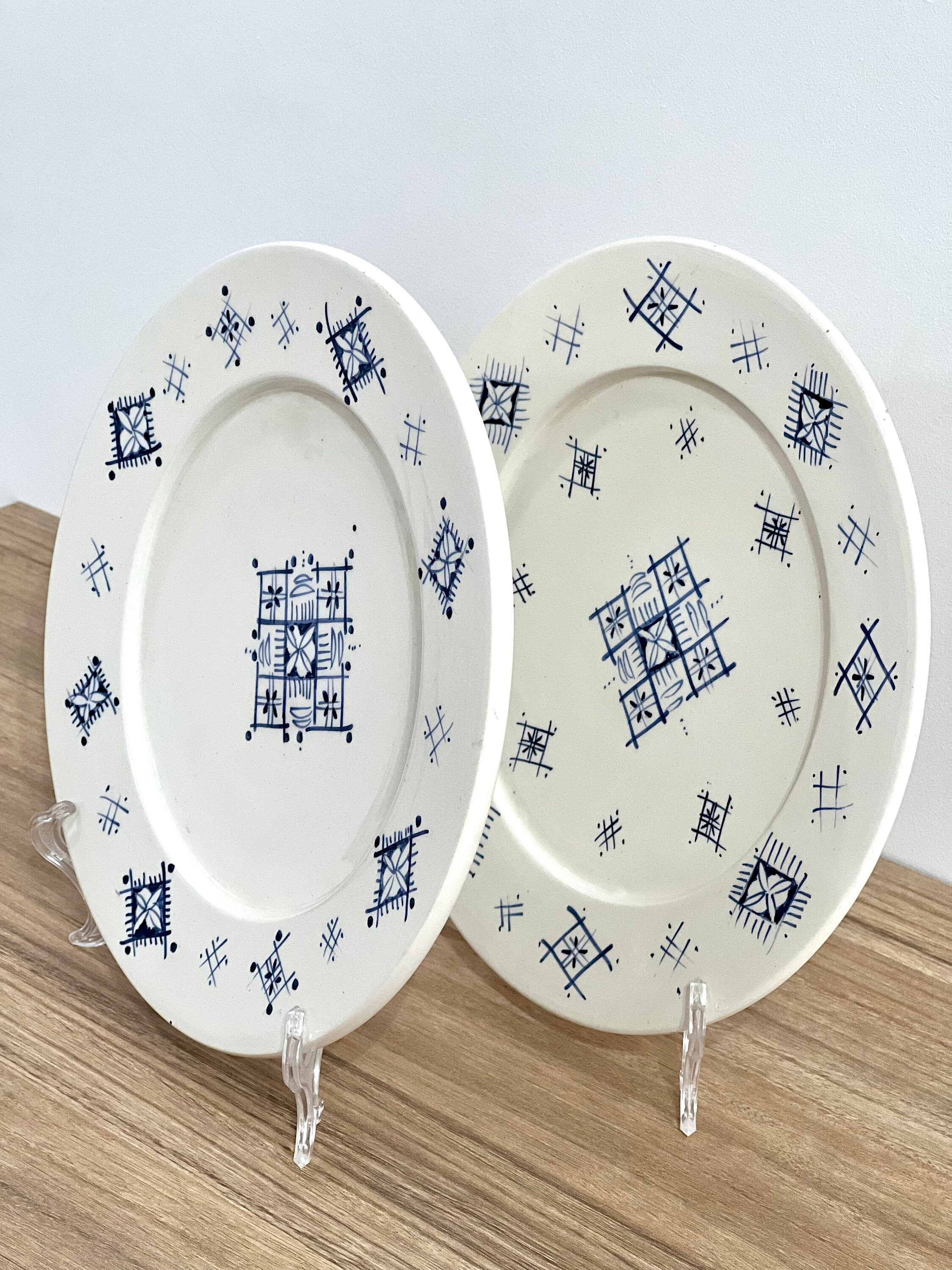 Set of 2 Handmade and Hand-painted Moroccan Ceramic Plate Moroccan ...