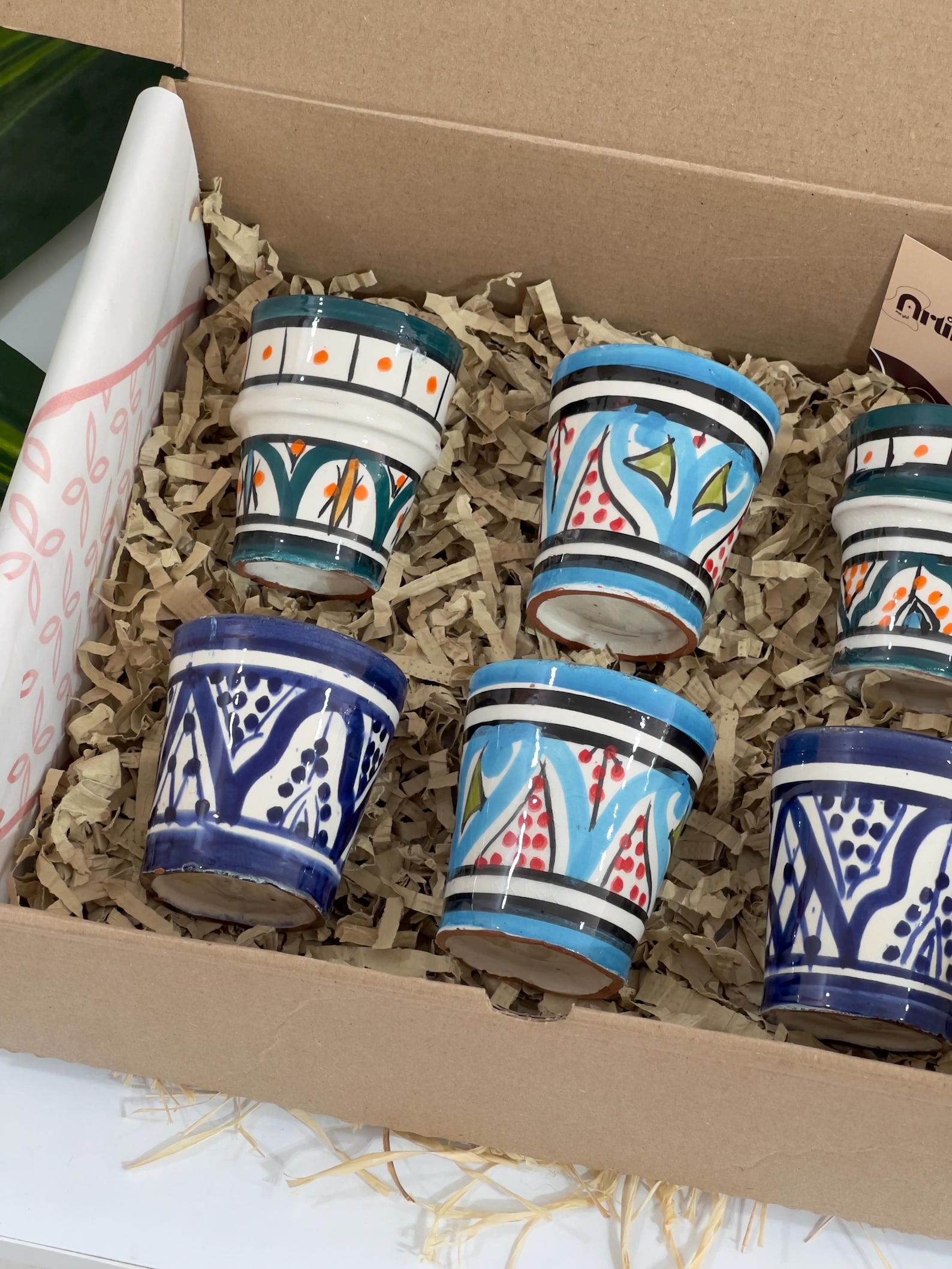 Moroccan Handmade Ceramic Mugs Set - Unique Gift Box - Colorful Mug ...