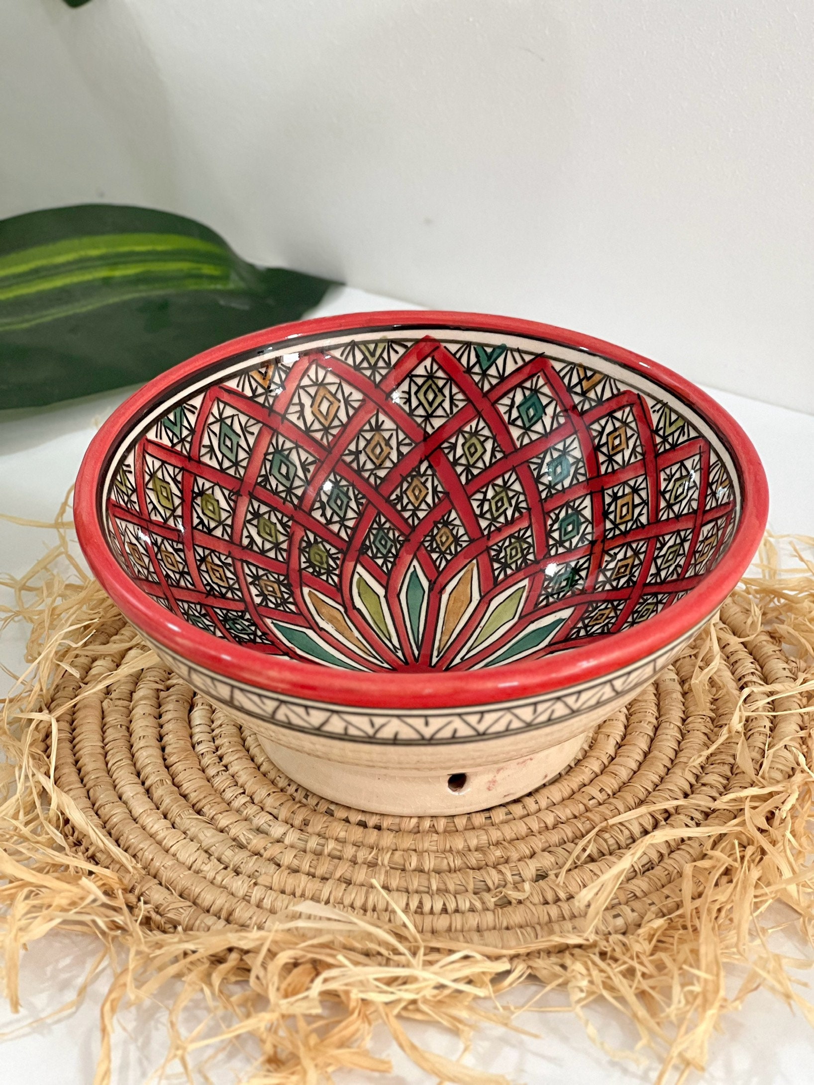 Moroccan Handmade Ceramic Salad Bowl, Handmade Pottery Bowl ...