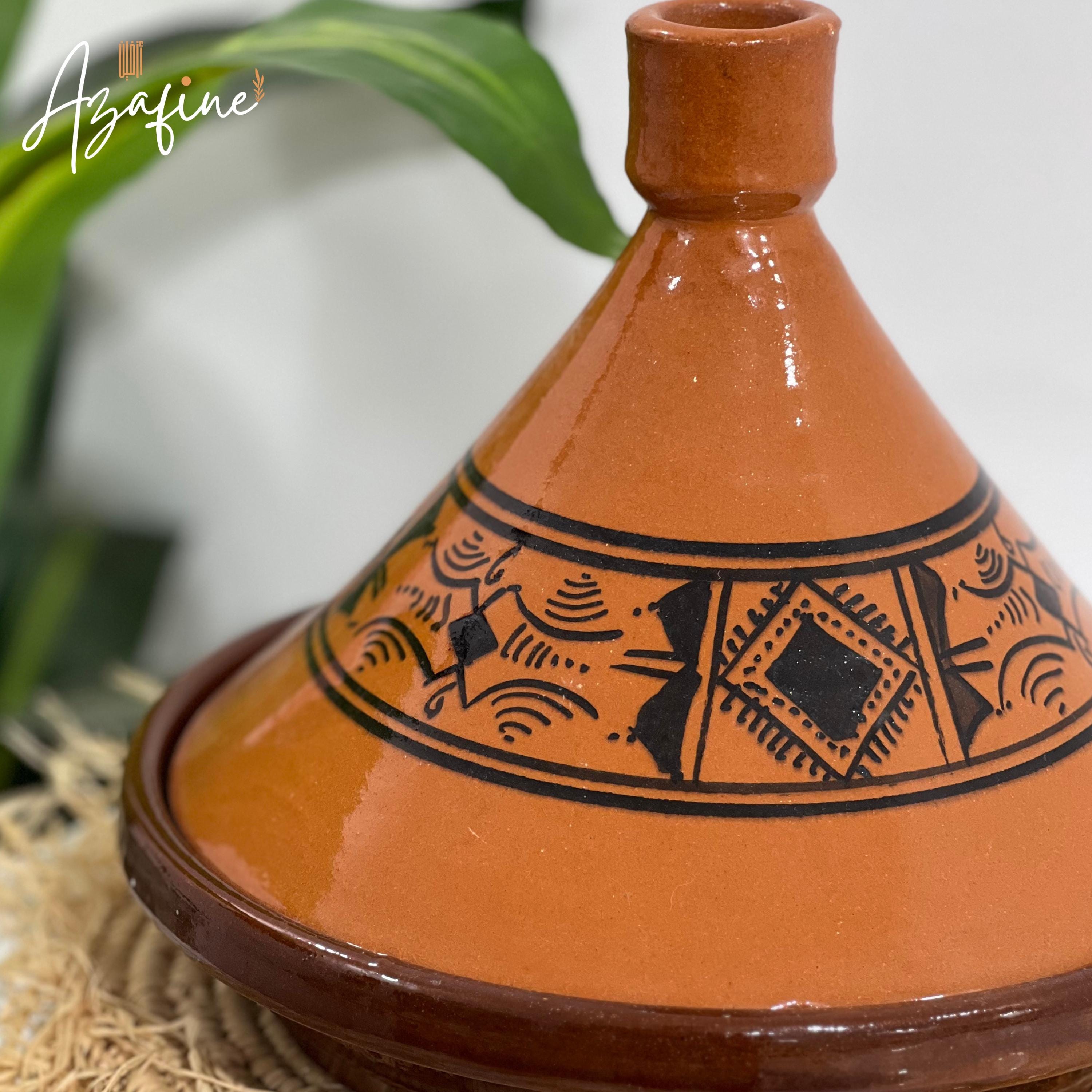 Moroccan Ceramic Tagine Pot, Cooking & Serving Tagine, Hand-painted ...