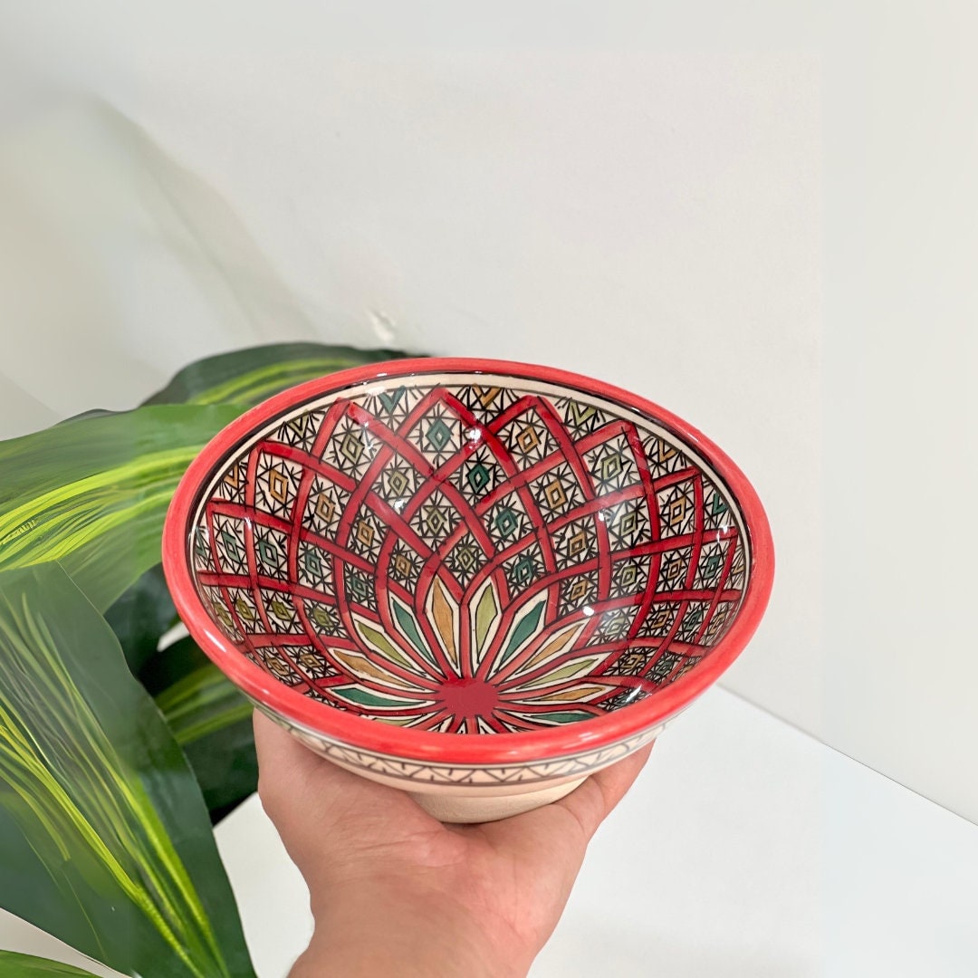 Moroccan Handmade Ceramic Salad Bowl, Handmade Pottery Bowl ...