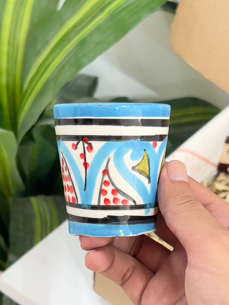 Moroccan Handmade Ceramic Mugs Set - Unique Gift Box - Colorful Mug ...