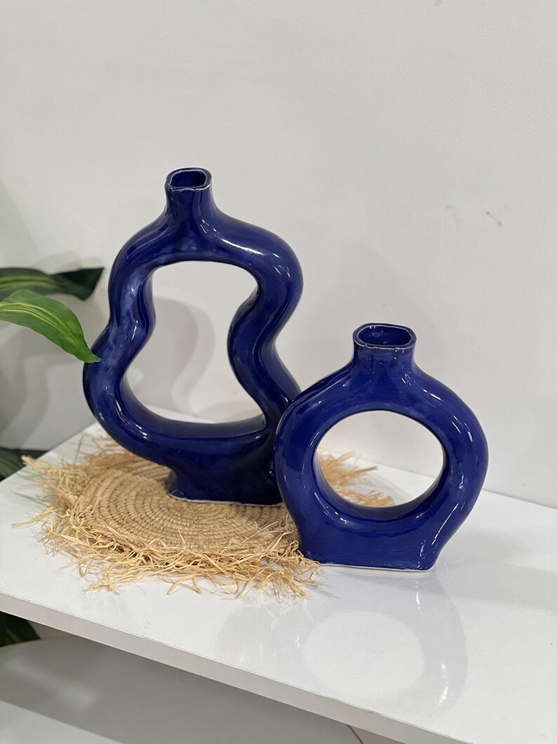 Set of Abstract Handmade Ceramic Vases | Creative Home Decor | Set of 2 ...