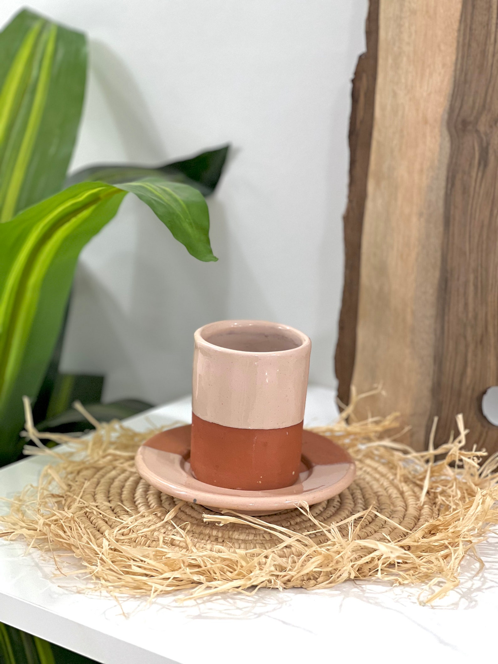 Moroccan Handmade Pottery, Handmade Ceramic Mug With Coaster - Colorful ...