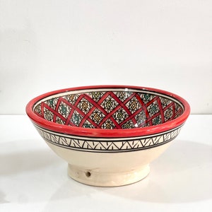 Moroccan Handmade Ceramic Salad Bowl, Handmade Pottery Bowl ...