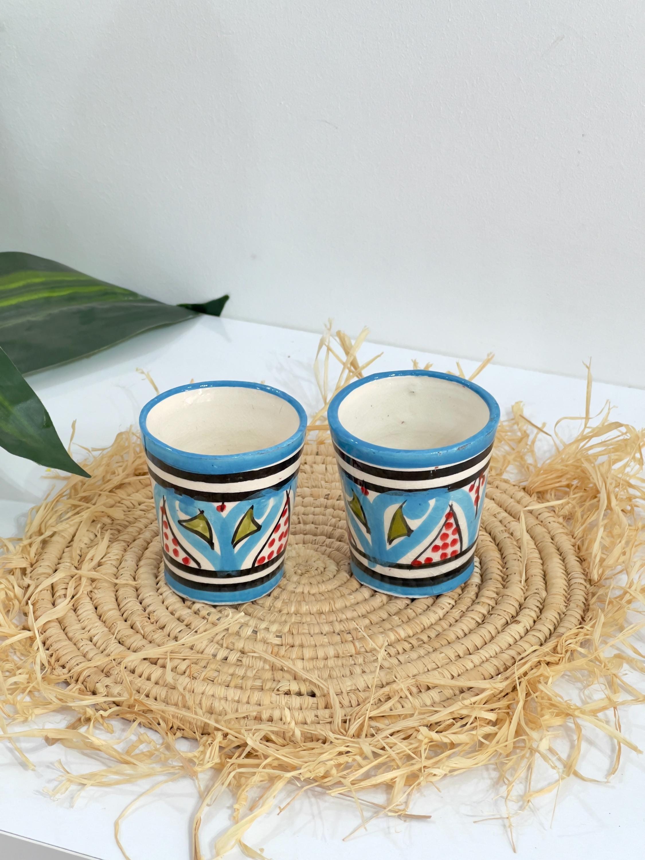 Moroccan Handmade Ceramic Mugs Set - Unique Gift Box - Colorful Mug ...