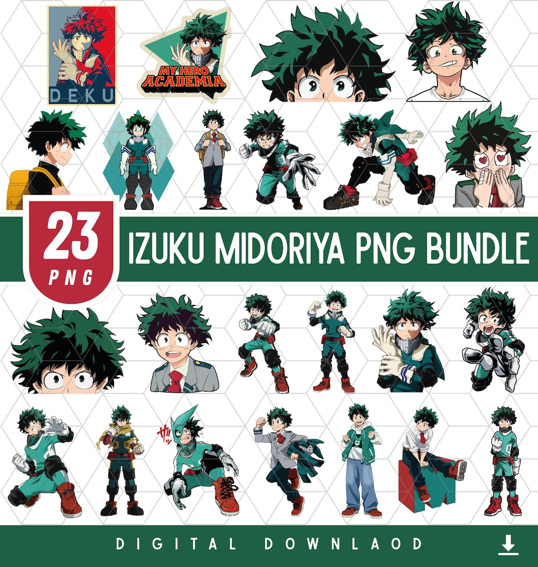 23 Izuku Midoriya PNG Bundle, Deku Anime Clipart, My Hero Academia ...