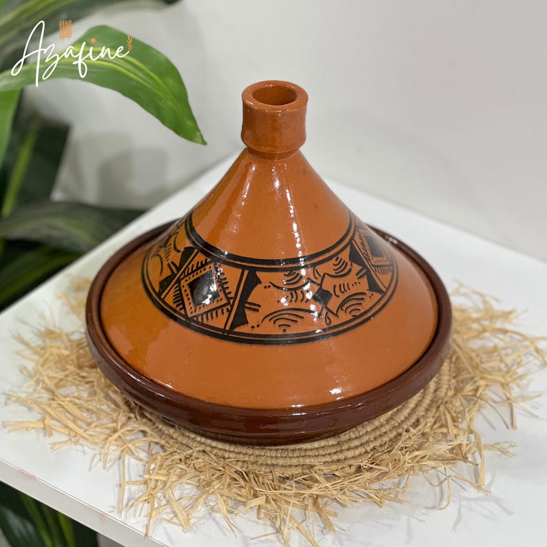 Moroccan Ceramic Tagine Pot, Cooking & Serving Tagine, Hand-painted ...