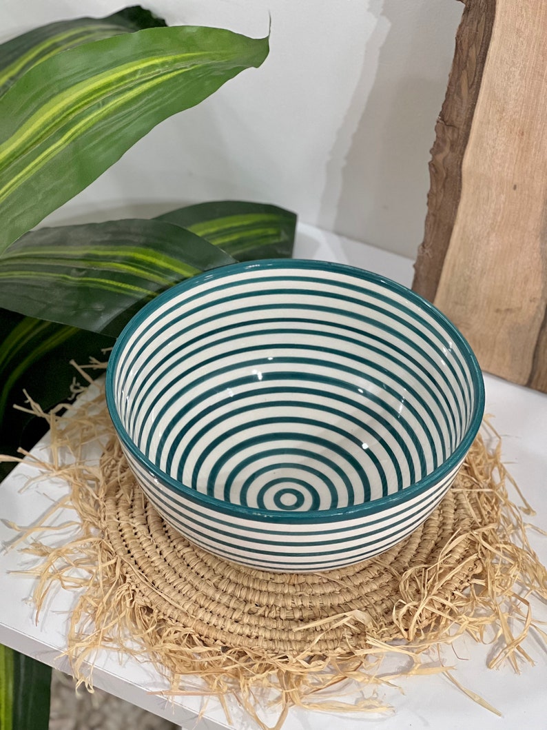 Handmade Ceramic Salad Bowl - (7.9 In) X (4 In) - Pottery Bowl - Large ...