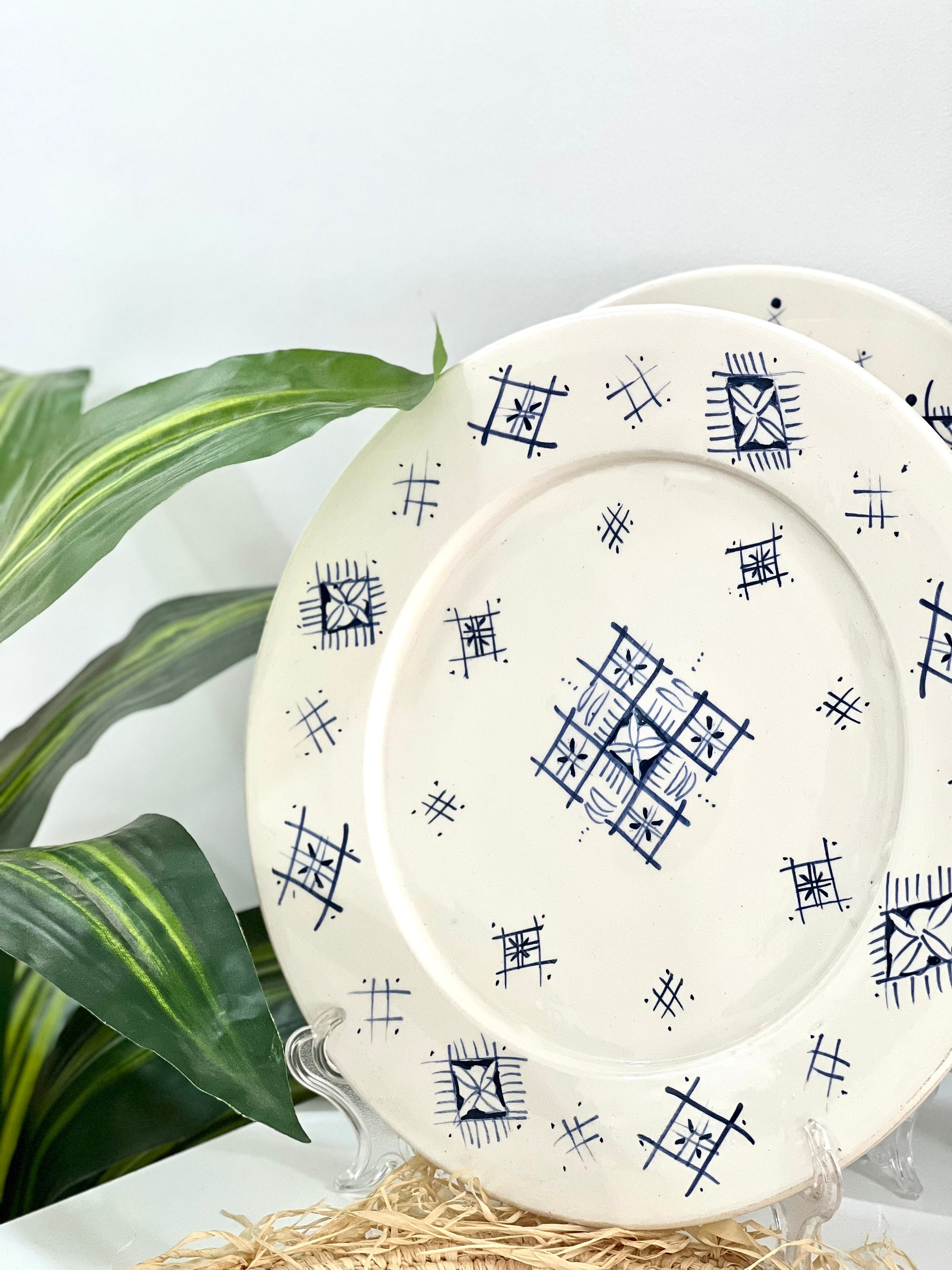 Set of 2 Handmade and Hand-painted Moroccan Ceramic Plate Moroccan ...
