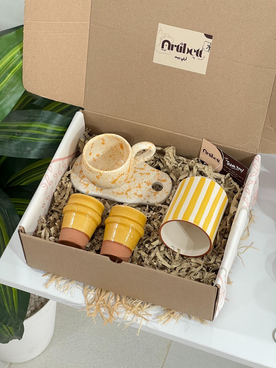 Yellow Handmade Ceramic Gift Box - Gift for Her - Handmade Ceramic Mugs ...