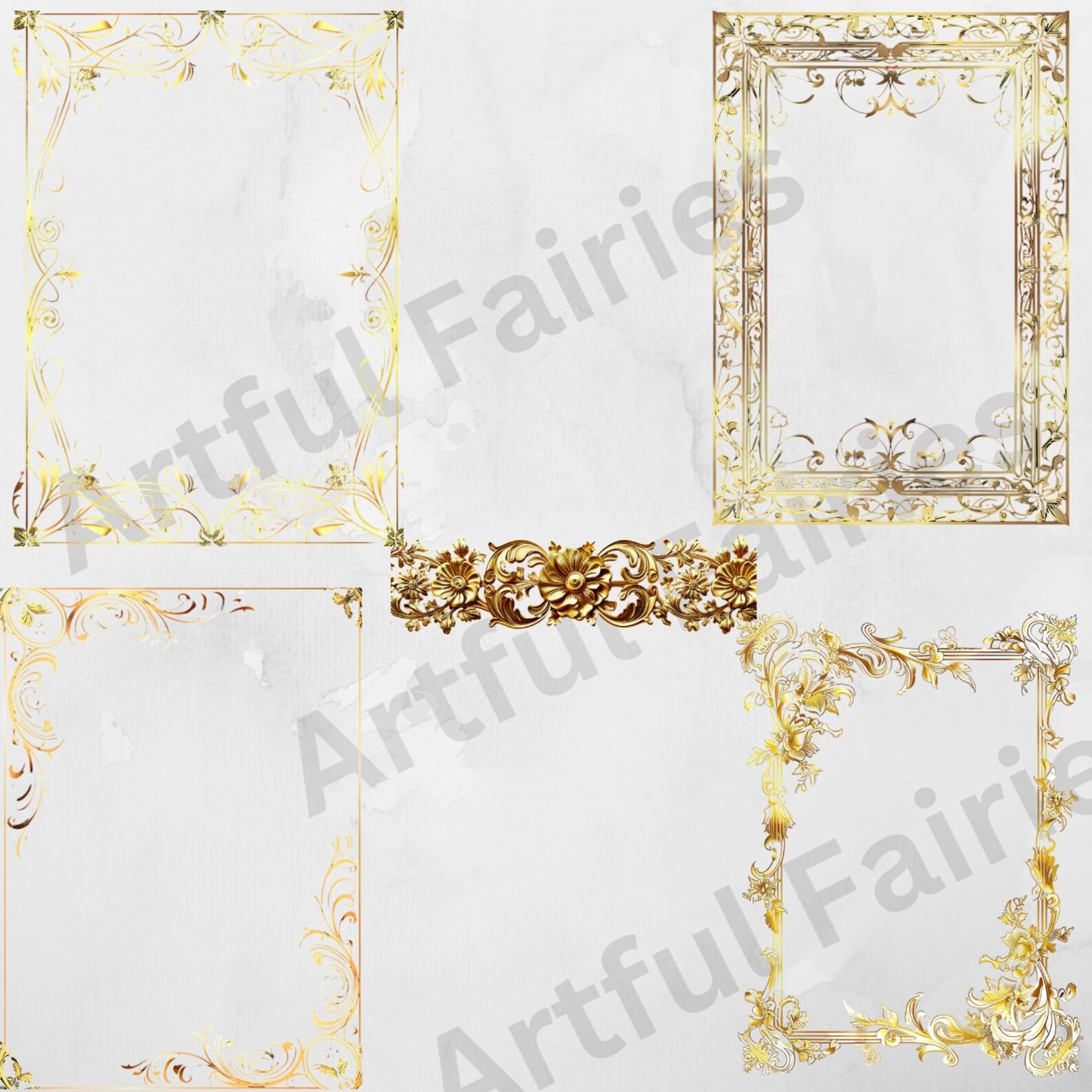Vintage Gold Frames Clipart Border PNG Book Frames Ornate Corner Junk ...