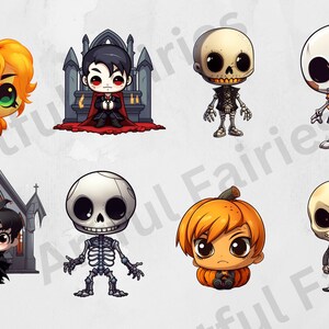 Kawaii Halloween Clipart Cute Halloween PNG Chibi Clipart Kawaii ...