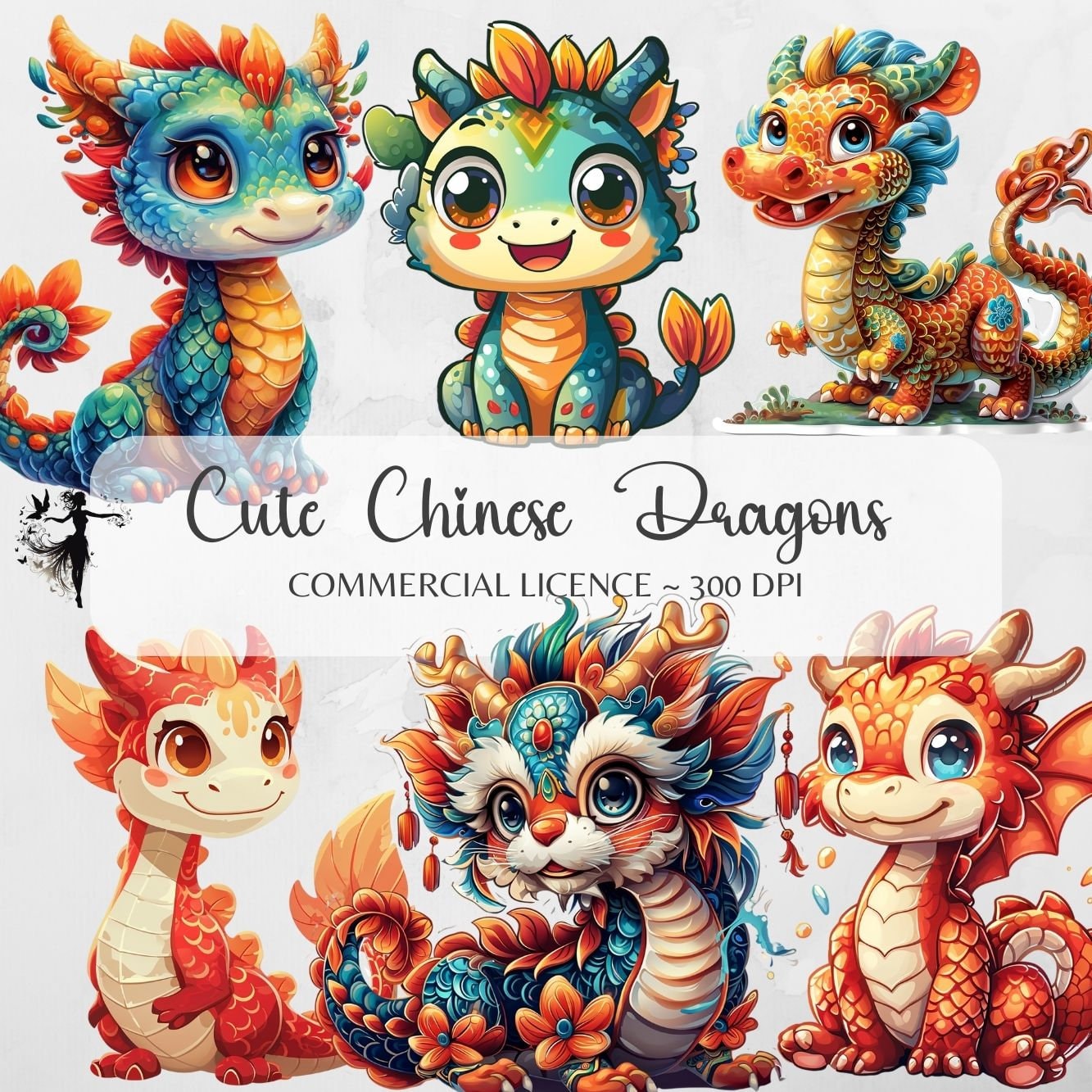 Chibi Chinese Draak Chinese Dragon Chibi Etsy.de