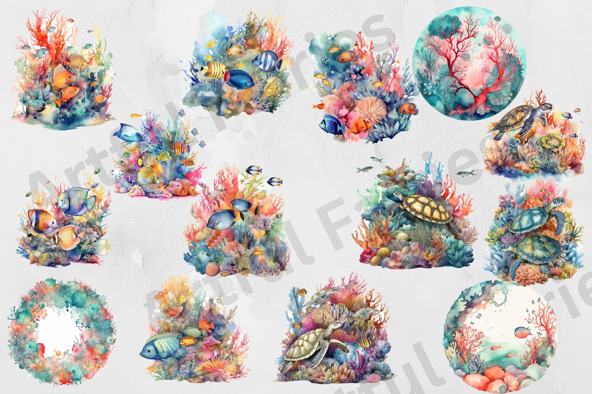Coral Clipart Sea Life Clipart Ocean Clipart Under the Sea PNG Coral ...