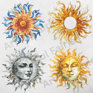 Filigree Sun Clipart PNG Celestial Fantasy Sun Rays Junk Journal ...