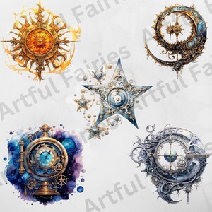 Watercolor Steampunk Clipart 26 Steampunk Celestial Clipart Steampunk ...
