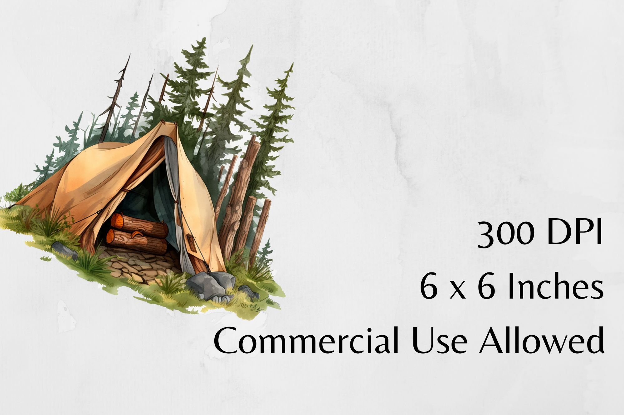 Tent Clipart Campfire PNG Camping Clipart Travel Clipart - Etsy