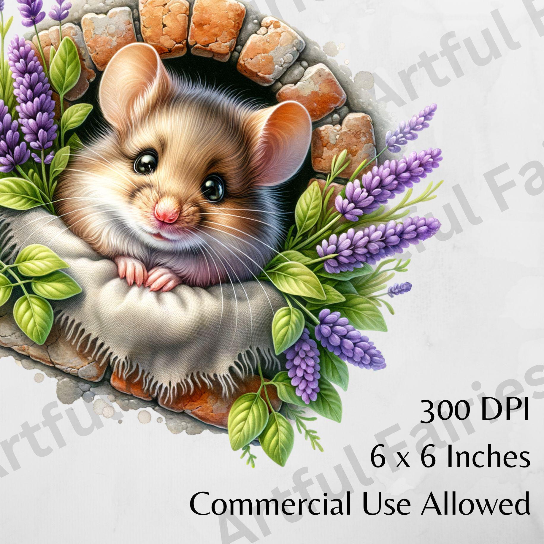 Mouse Hole Clipart Set Nature Mice in Holes Watercolor Clipart ...